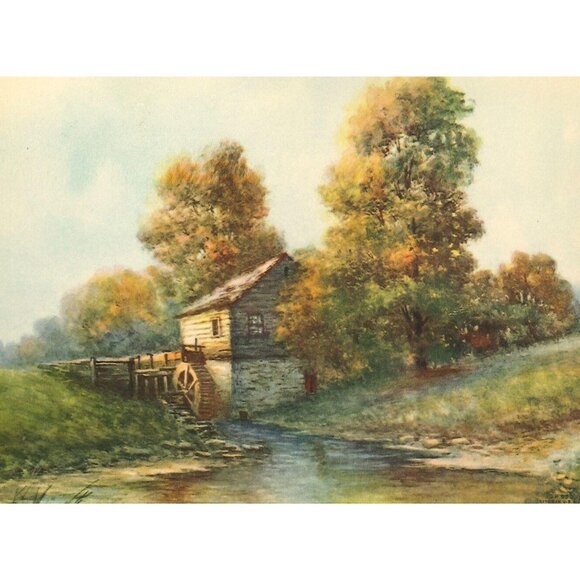 Art | Vintage Calendar Print The Old Mill 5x7 | Poshmark